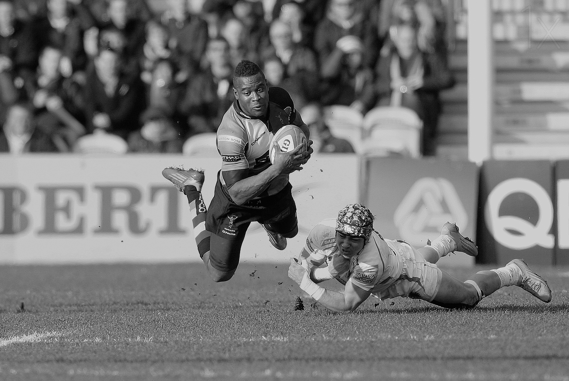 The tap tackle by Gerard Sexton